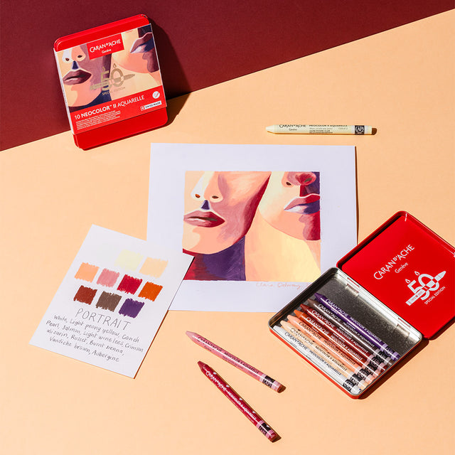 Caran d'Ache Neocolor II Water Soluble Wax Pastels 50 Years Special Ed