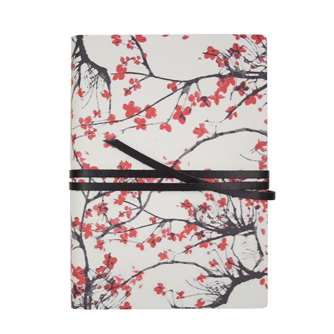 Diarpell Leather Cherry Blossom Journal with Lined Ivory Pages and a W