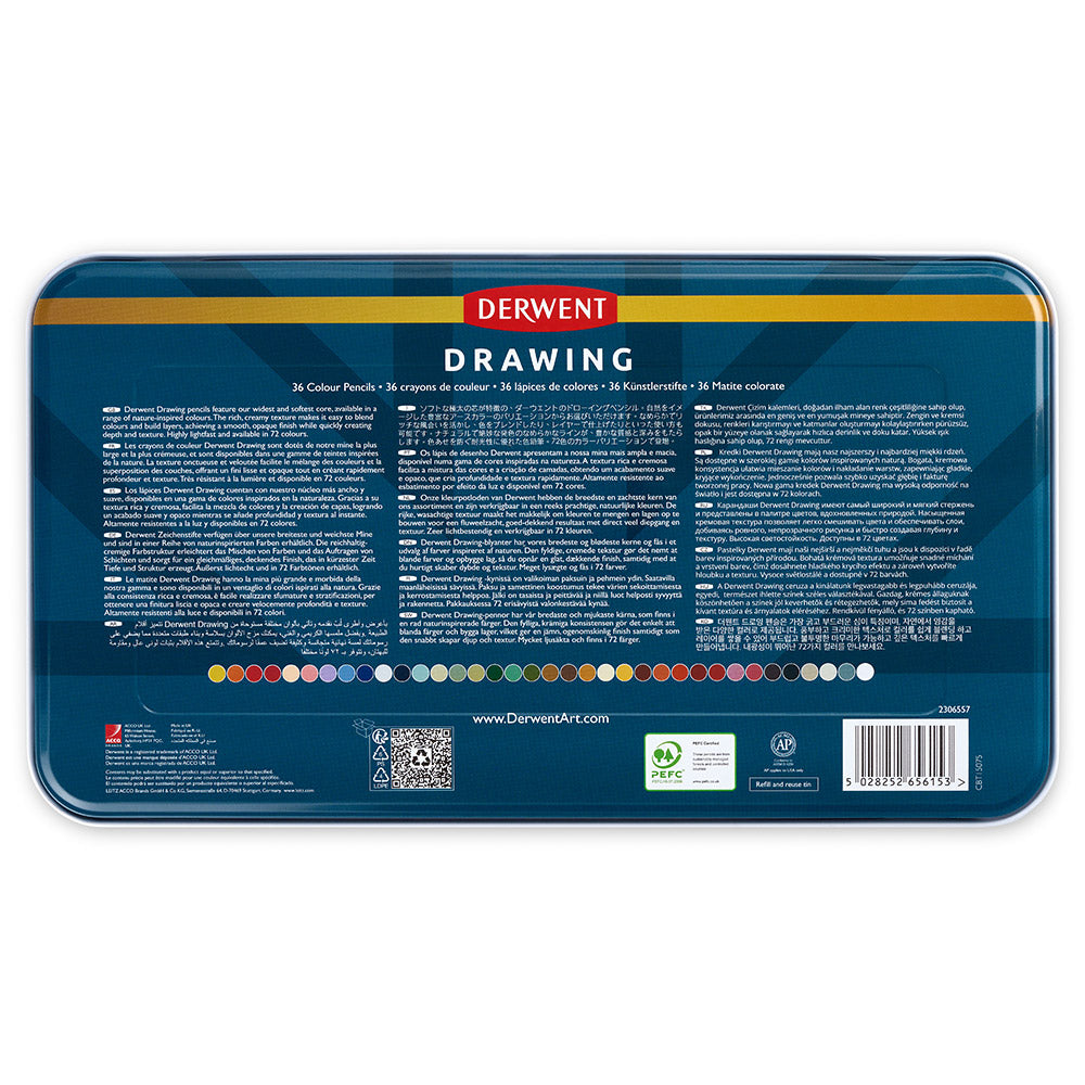 Derwent Drawing Pencils Tin 36