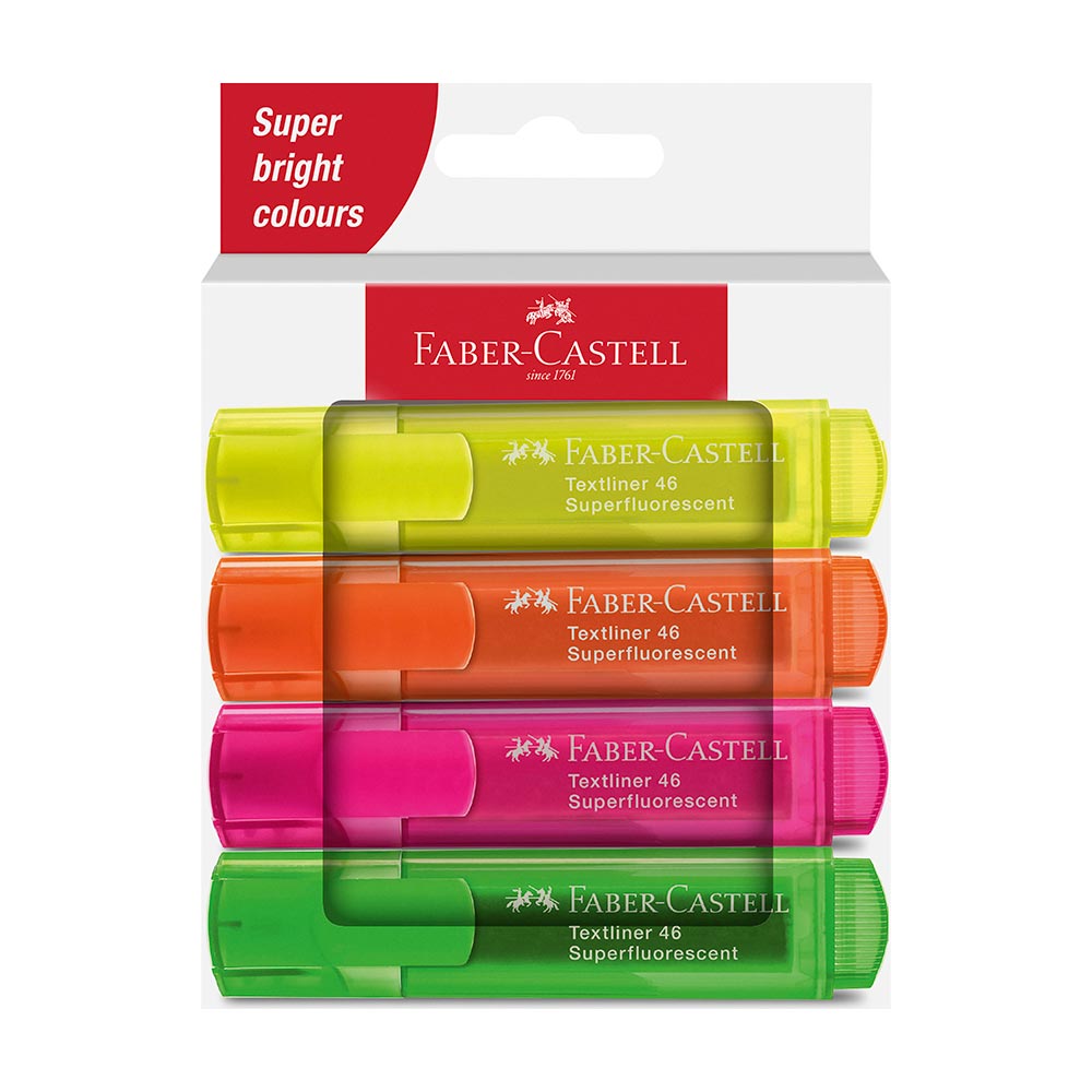 Faber-Castell Highlighter Textliner 46 Superfluorescent Wallet Of 4