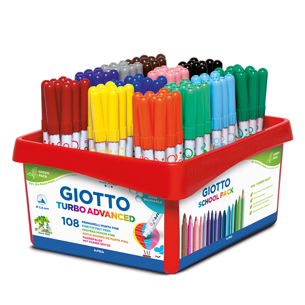 Giotto Turbo Advanced Super Washable Fibre Pens Set of 108