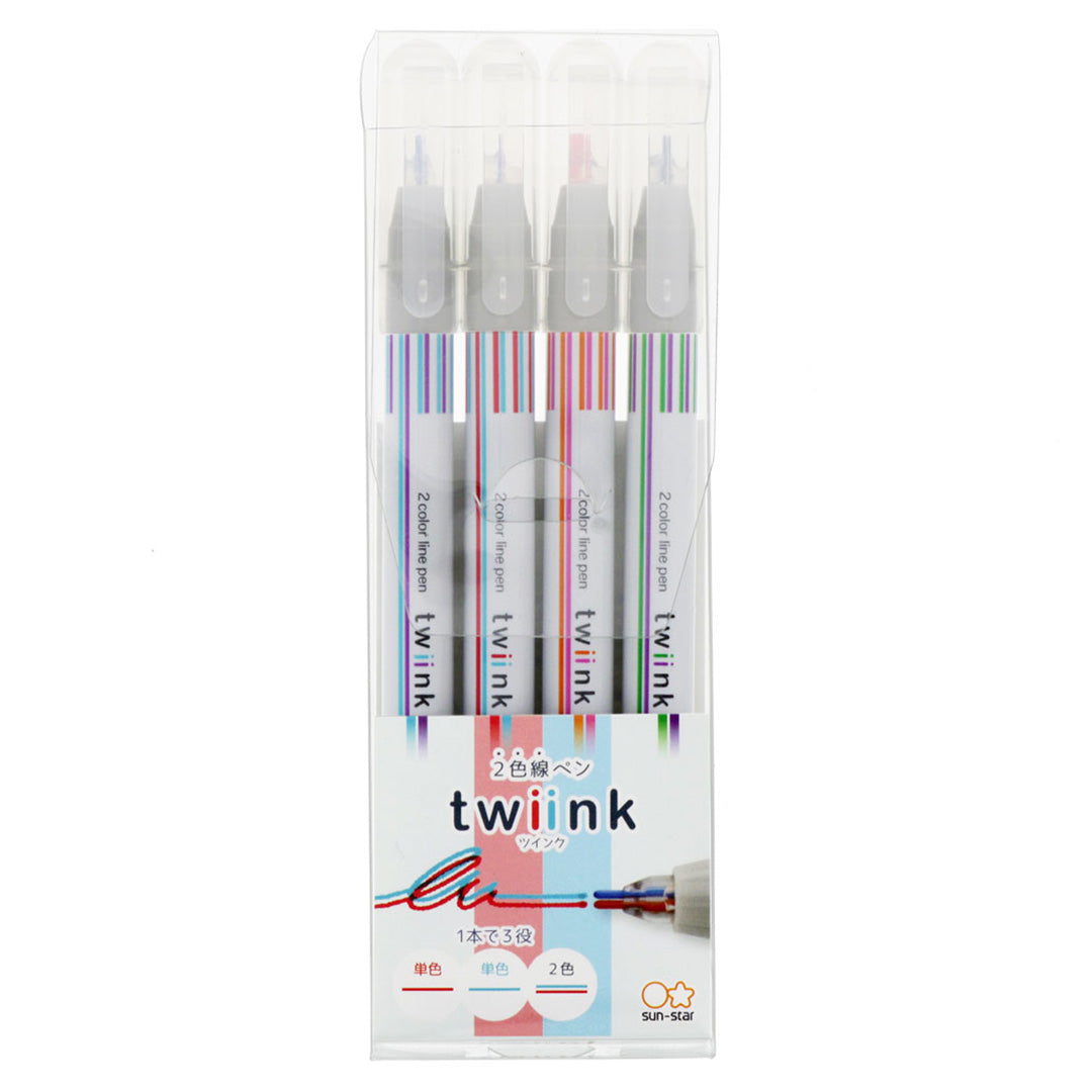 Sun-Star TWIINK 2-Colour Pen Set of 4