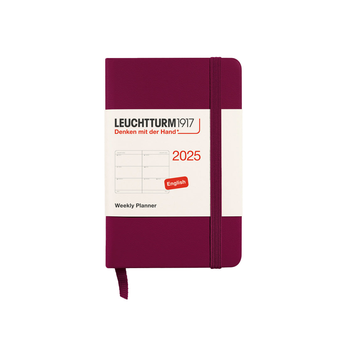 LEUCHTTURM1917 Weekly Planner 2025 Hardcover Mini A7 Port Red