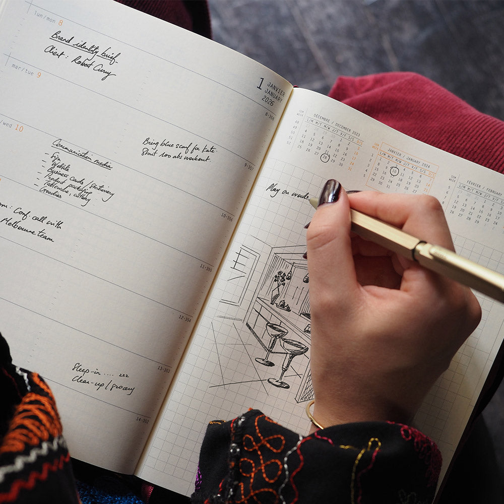 Rhodia Webplanner 2026 Diary A6 Horizontal Midnight