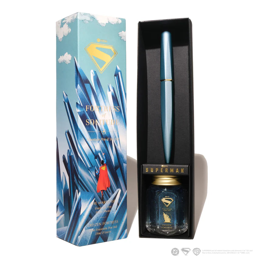 Ferris Wheel Press Superman Marquise Fountain Pen and 29ml Ink Set For