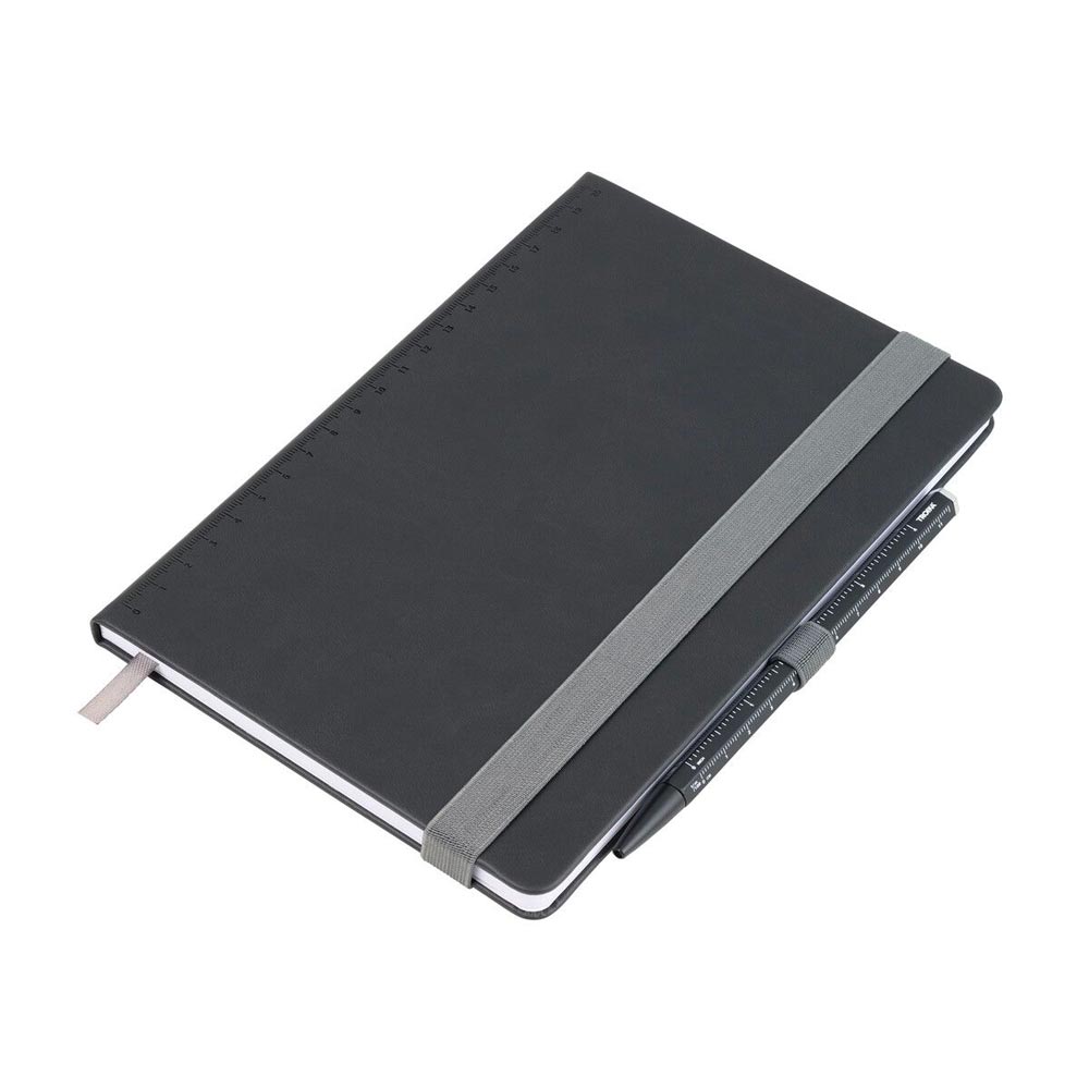 Troika Notepad and Ballpoint Pen Gift Set A5 Matt Black