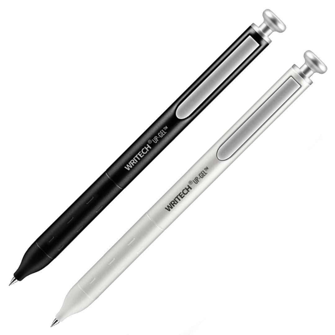 WRITECH Space Up Metal Gel Pens Set of 2 Black and Silver