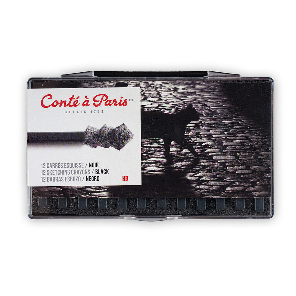 Conté à Paris Carre Sketching Crayons Box of Black HB