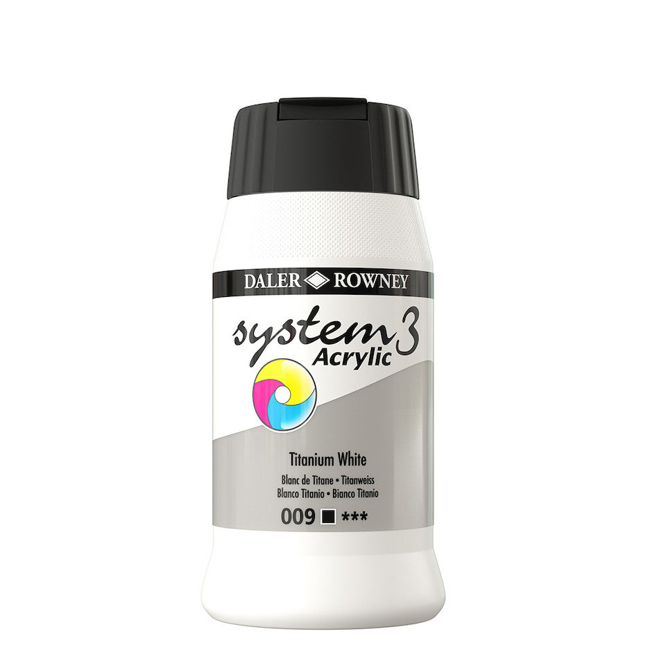 Daler-Rowney System3 Acrylic Paint 500ml Titanium White