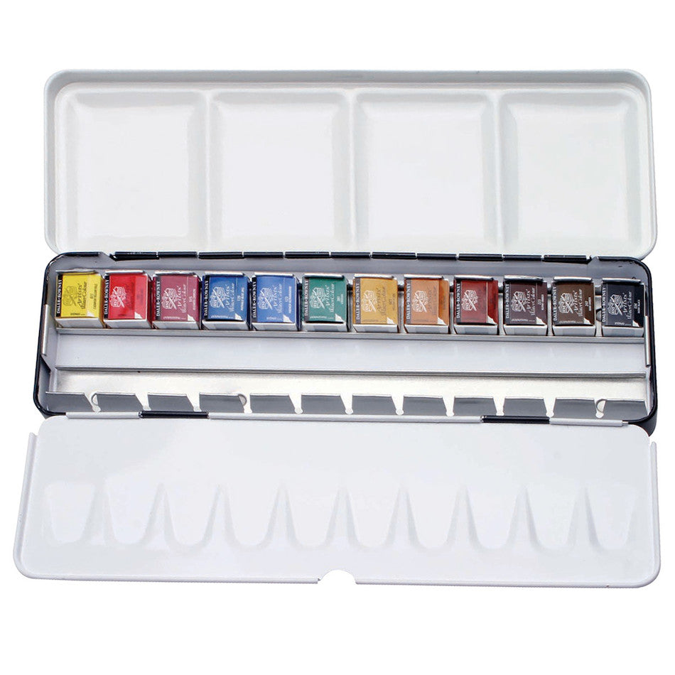 Daler-Rowney Artist Watercolour Paint Half-Pan Metal Box of 12