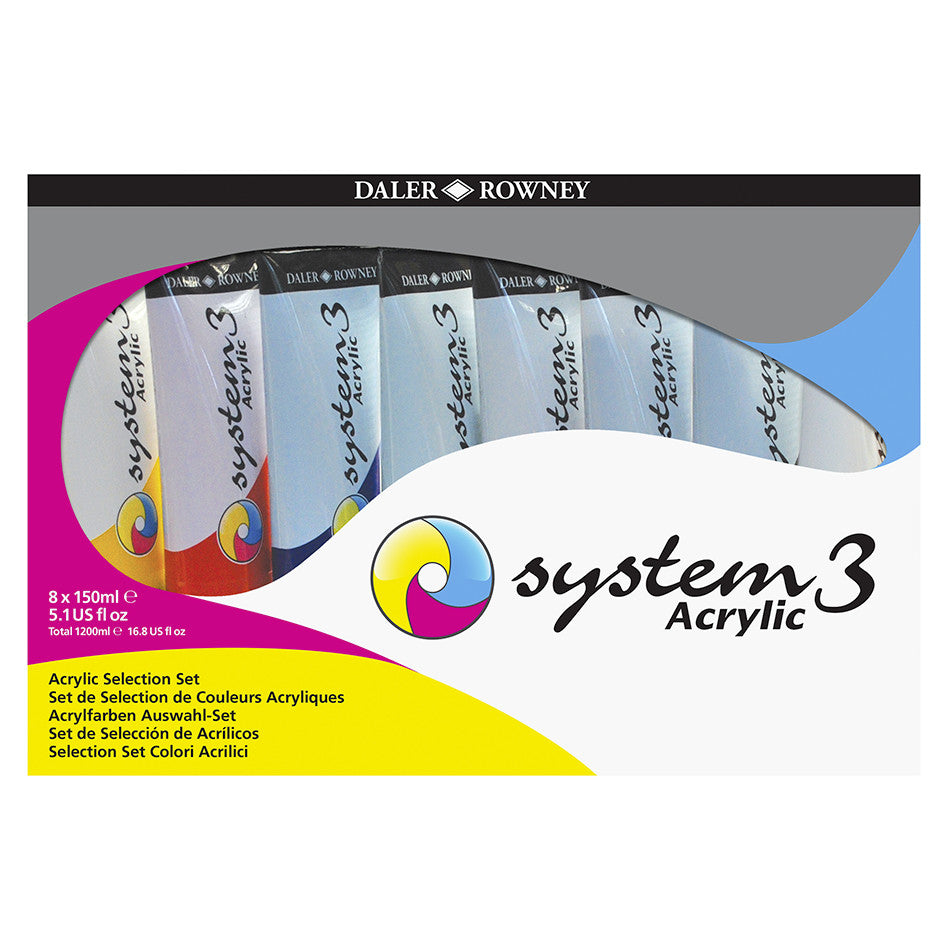 Daler-Rowney System3 Acrylic Paint 150ml Selection Set of 8