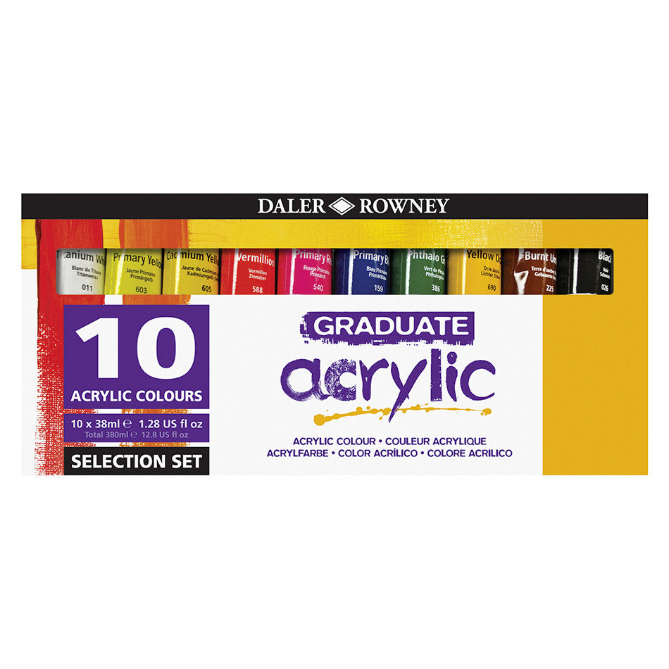 Daler-Rowney Graduate Acrylic Paint 38ml Selection Set of 10