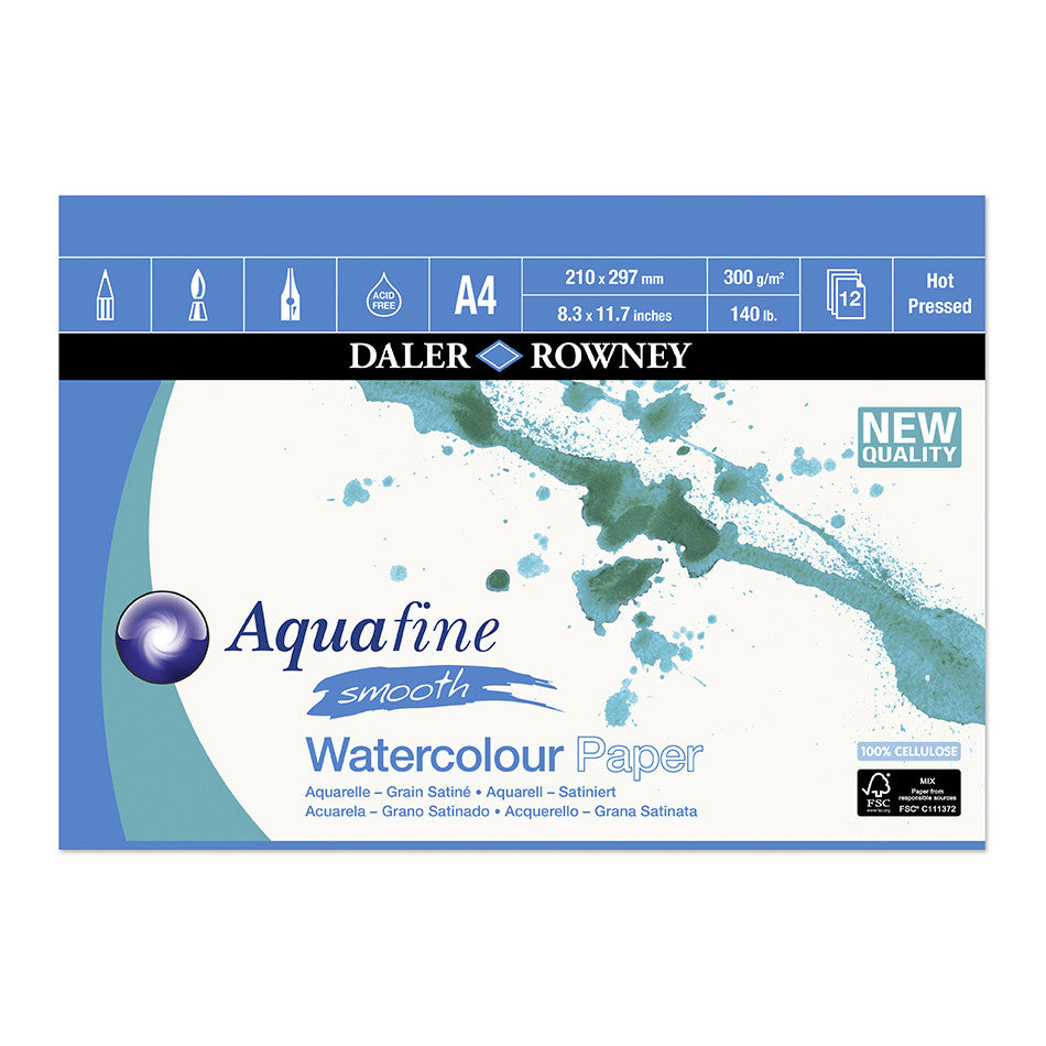 Daler-Rowney Aquafine Watercolour Smooth Pad A4