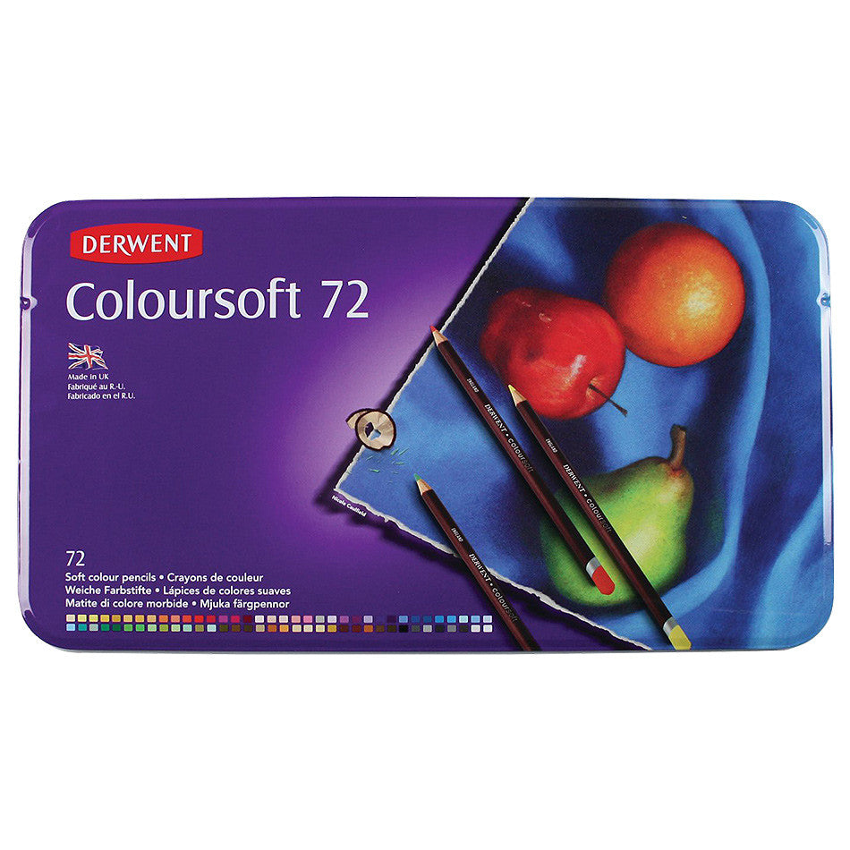 Derwent Coloursoft Coloured Pencil Tin of 72