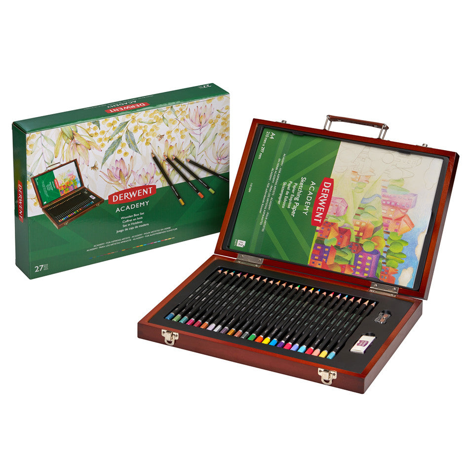 Derwent Academy Colouring Pencil Set in Wooden Box