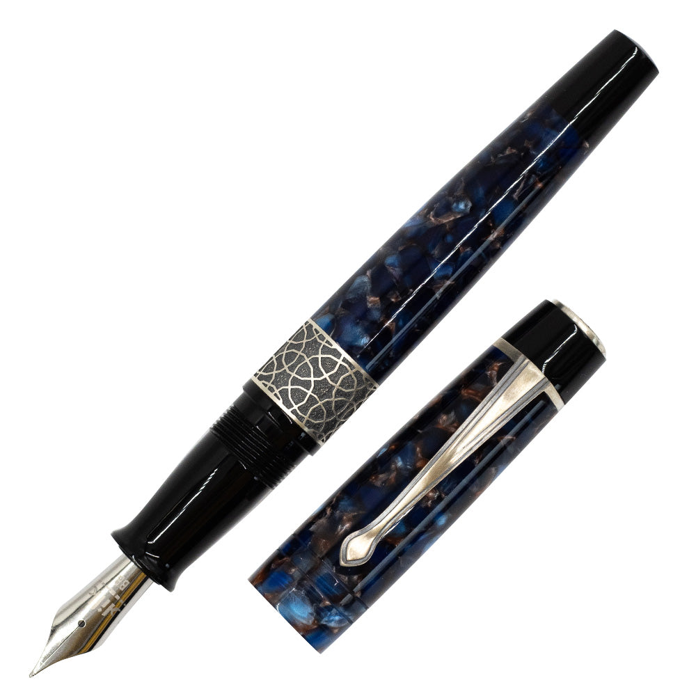 Kilk Celestial Fountain Pen Black & Chipped Blue