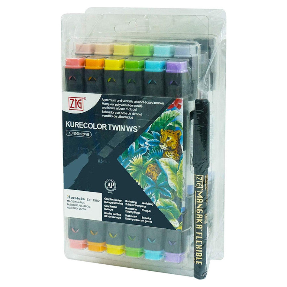 Kuretake Zig Kurecolor Twin Tipped Marker Pen Set of 24