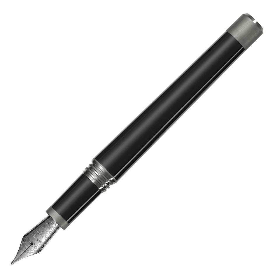 Montegrappa Zero Fountain Pen Gunmetal Ruthenium 14ct Gold Nib