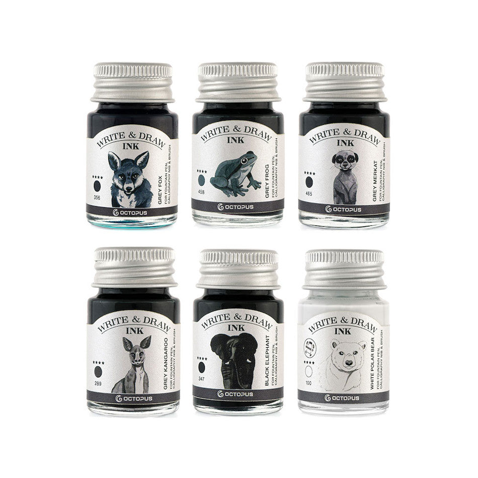 Octopus Write and Draw Ink Set of 6 Basic Grey