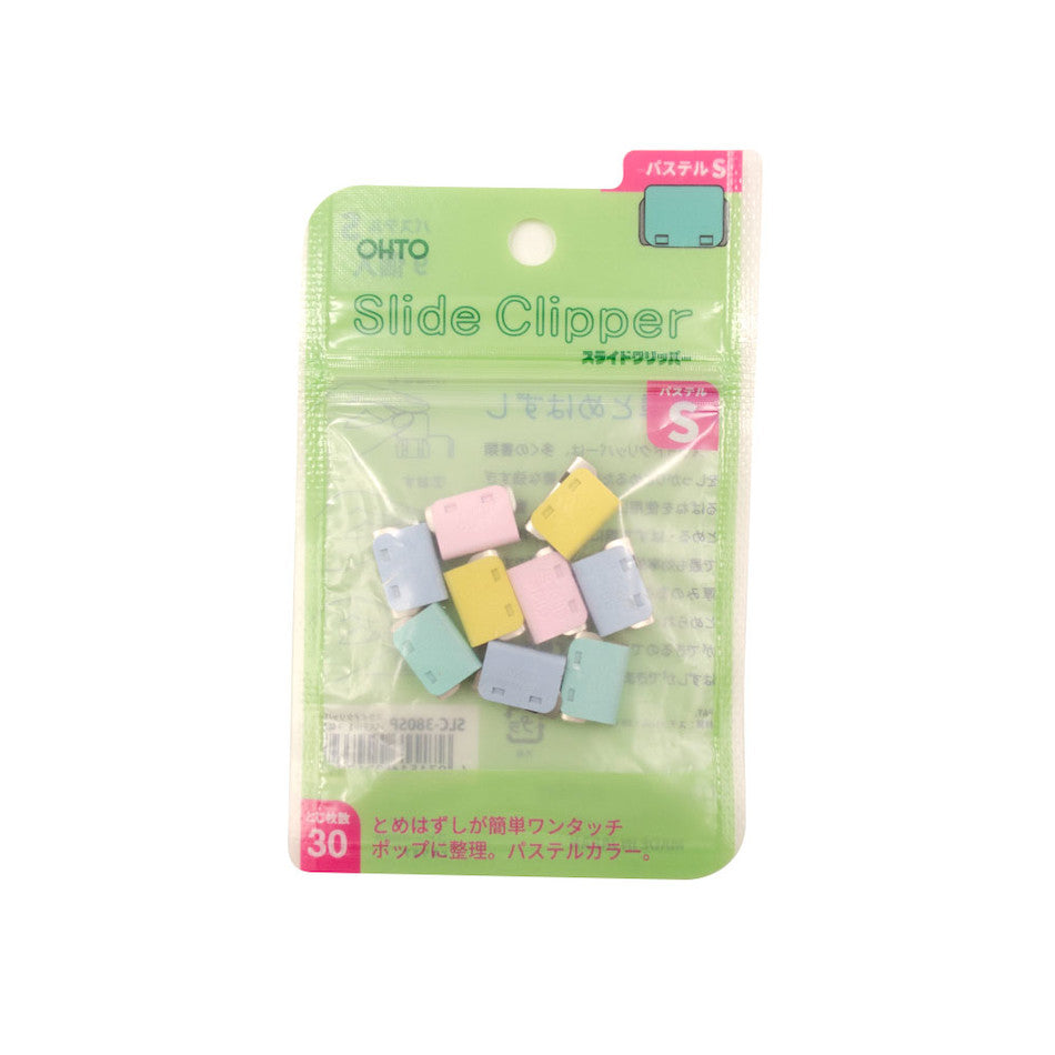 OHTO Slide Clipper Mini Clips Assorted Set of 9 Pastel Colours