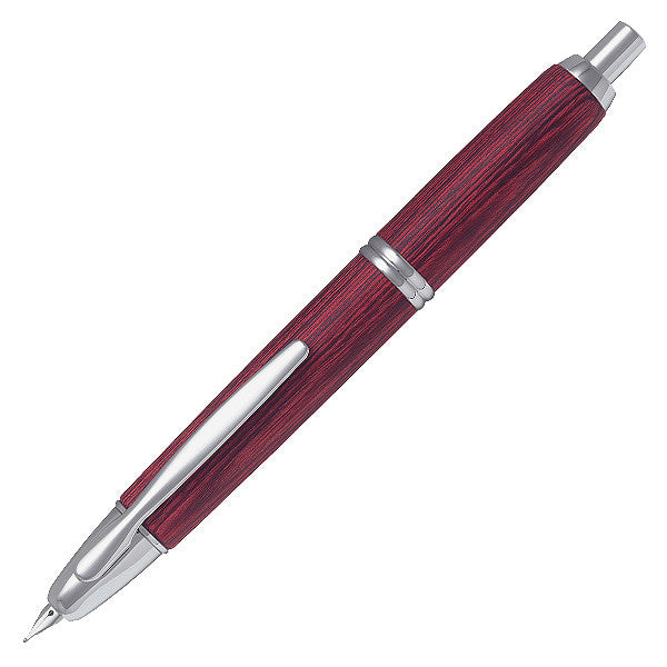 Pilot Capless Fountain Pen Birch Wood Barrel Red