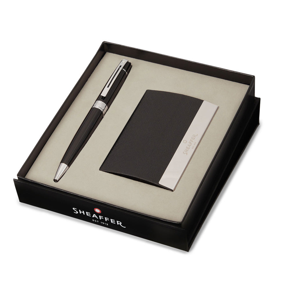 Sheaffer 100 G9317 Ballpoint Pen Matte Black with Nickel trim and Busi