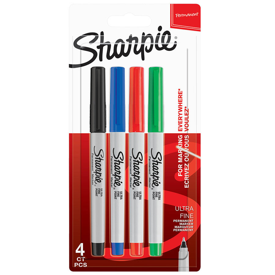 Sharpie Permanent Marker Ultra Fine Assorted Set of 4