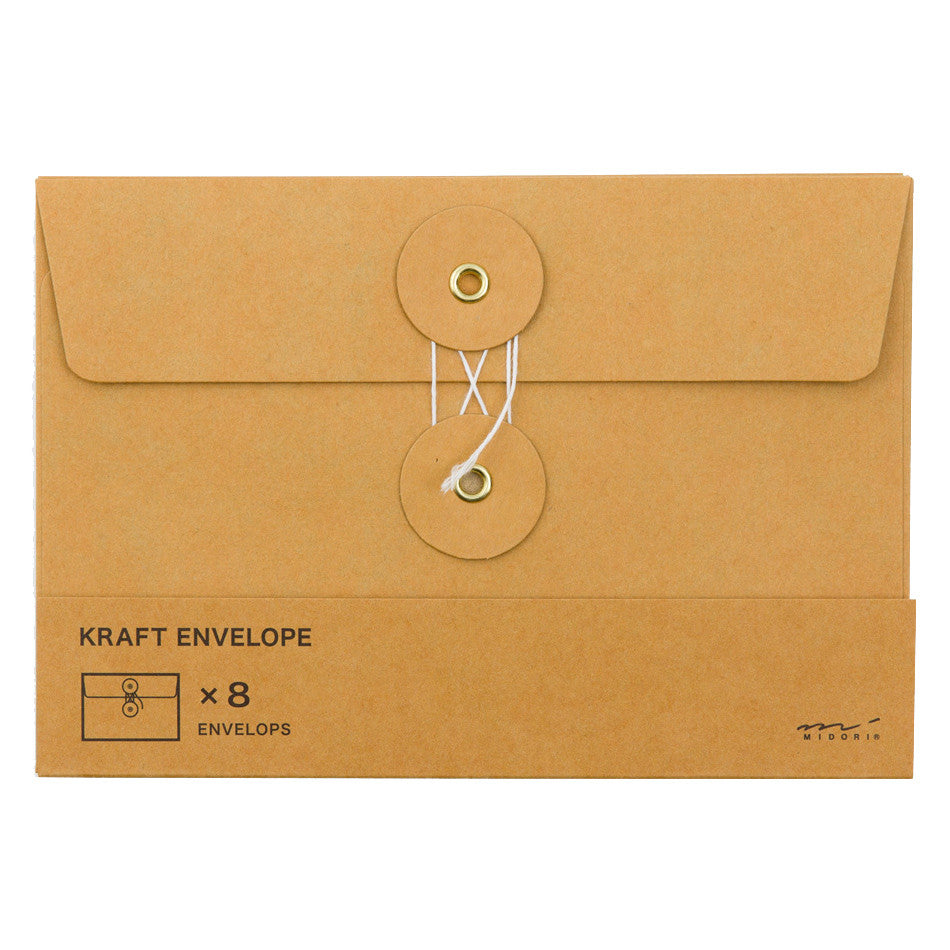 TRAVELER'S COMPANY Kraft String Envelope Medium Horizontal Orange