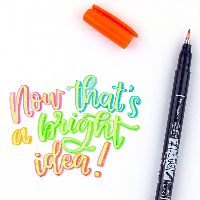 Tombow Fudenosuke Neon Colour Brush Pen Assorted Set of 6