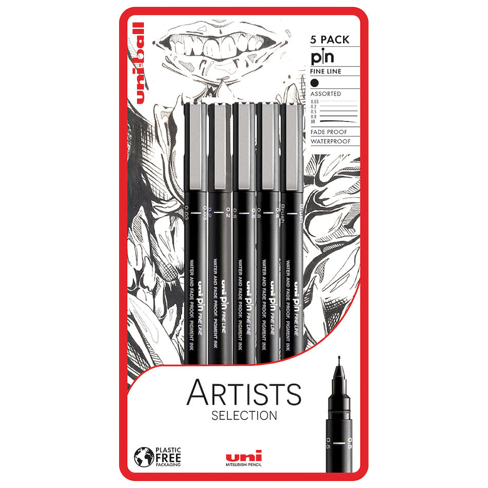 Uni-ball PIN Drawing Pen Artists Selection Set of 5